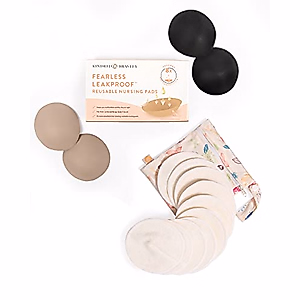 Kindred Bravely Fearless Leakproof Breast Pad 4-Pack & Organic Washable Breast Pads 10-Pack Bundle