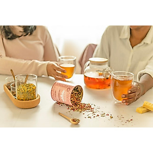 JusTea LITTLE BERRY HIBISCUS | Loose Leaf Herbal Tea | Tin with Hand Carved Tea Spoon | 40+ Cups (3.2oz) | Caffeine Free | Award-Winning | Fair Trade | Non-GMO