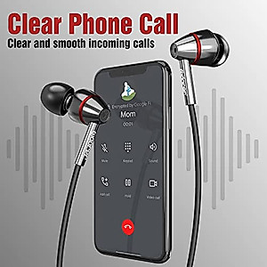 adorer Wired Earphones, EM20 Ergonomic Comfort-Fit in-Ear Headphones with Microphone and Volume Control, Powerful Bass Noise Isolating Earbuds for iPhone iPad iPod Samsung MP3/MP4 Player