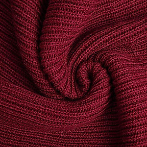 EONPOW Warm Autumn and Winter Scarf, Unisex Pure Color Winter Neck Warm Knitting Yarn Scarf