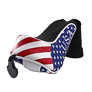 Craftsman Golf Stars and Stripes American USA US Flag Headcover Head Cover for Scotty Cameron Taylormade Odyssey Fairway Wood (3pcs(D,F,F) Sock)