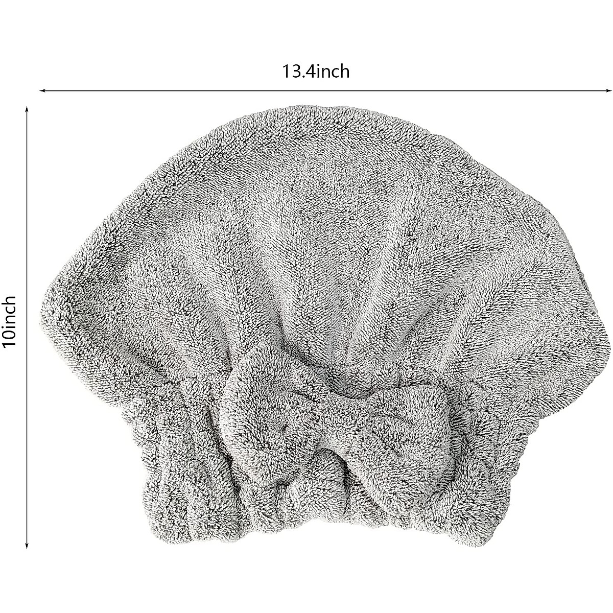 SportMore Microfiber Hair Towel Cap,Soft Absorbent Quick Drying Cap for Curly Thick Hair, Wrap Cap for Women Girls-Set of 2 Pcs (Stripe&Gray)