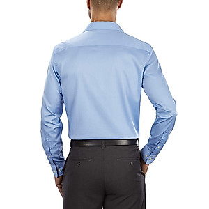 Van Heusen Men's Dress Shirt Slim Fit Flex Collar Stretch Solid, Blue Frost, 17" Neck 36"-37" Sleeve