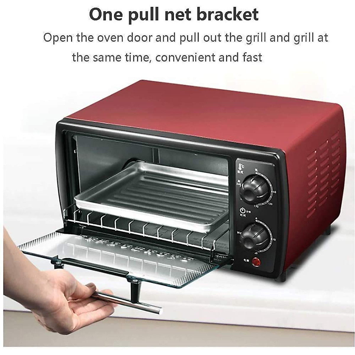 Compact Electric Oven, Household Baking Oven, Mini Oven with Electric Grill, 30 Minutes Rotation Timing,12 Liter Capacity (Color : A)