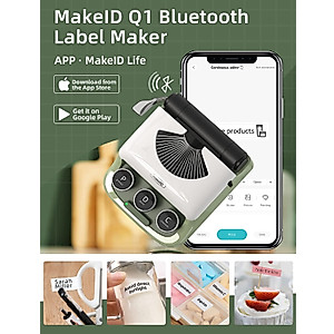 Makeid Label Printer HD(300dpi), Portable Bluetooth Handheld Label Maker Machine with Tape, Multiple Templates Compatible with iOS Android Easy to Use Rechargeable Labeler
