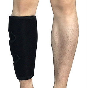Rungear Calf Shin Support Brace, Adjustable Compression Leg Sleeve Wrap Band for Running Cycling Sports - Great Shin Support Improves Blood Circulation & Reduces Leg Swelling Injury, 1 Sleeve (Black)