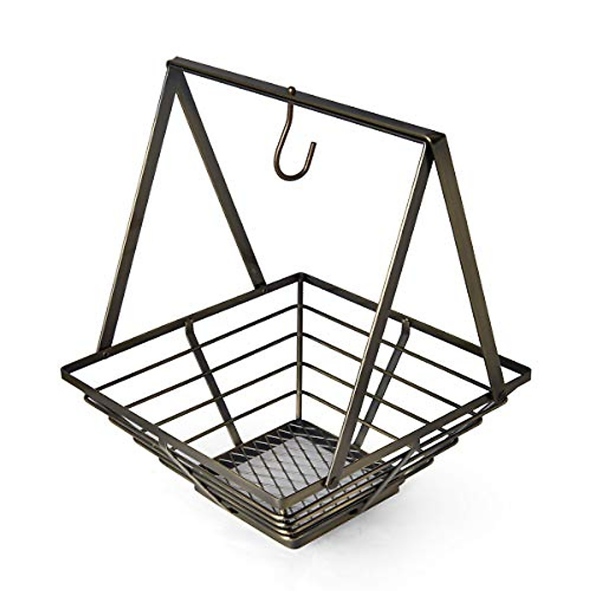 Gourmet Basics by Mikasa Rustic Basket with Banana Hook, One Size, Brass