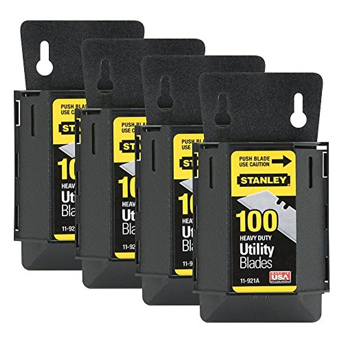 4 Pack of Stanley 11-921A 1992 Heavy Duty Utility Blades w/Dispenser 100 blades per Package