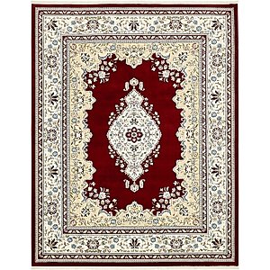 Unique Loom Narenj Collection Classic Traditional Medallion Textured Design Area Rug, 8' x 10' Rectangle, Burgundy/Blue