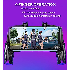 GOFOYO K21 Mobile Game Controller for PUBG/Call of Duty/Fortnite,aim Trigger Fire Buttons L1R1 Shooter Sensitive Joystick,Gamepad for 4.7-6.5 inch iPhone & Android Phone