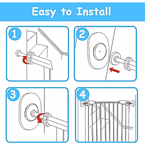 4 Pack Baby Gate Wall Protector, Protect Walls & Doorways for Pet & Dog Gates, Pressure Mounted on Stair Gate, No Screw Need