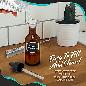 Nevlers 48PK Amber Glass Dropper Bottle 4 Oz | Leakproof Empty Eye Dropper Bottle | Glass Bottles with Dropper Useable as Mini Dropper Bottles for Travel, Tincture Bottles, Medicine Dropper, & More