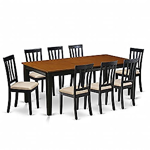 East West Furniture QUAN9-BCH-C Dining Set, 9-Piece