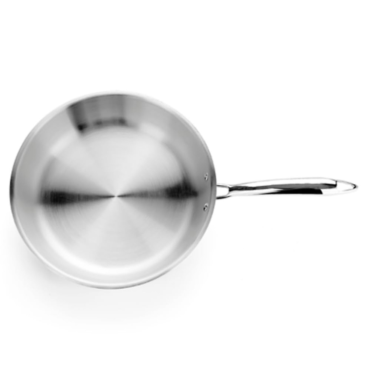 Vinod Titanium Triply Stainless Steel Fry Pan, 26 cm Dia, Induction & Gas Fridenly, Scratch Resistant, Even Heat Distribution, Durable Construction for Optimal Cooking Results, Pack of 1, Silver