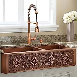 Single Handle Pull-Down Copper Kitchen Faucet with Spring Spout- Including 5Years Warranty Akicon (AK518A)