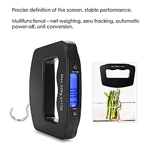 50kg/10g Portable Luggage Scale Digital Mini Fish Hook Hanging Scale Electronic Weight Scale for Travel Household Outdoor Weighing