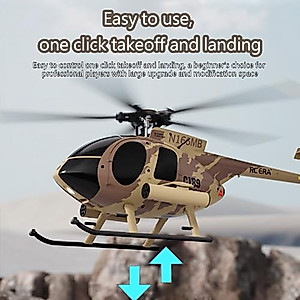 ANIXA DWIU MD500 C189 Little Bird RC Helicopter, 1/28 2.4G 4CH Single-Rotor RC Drone Aircraft with 6-axis Gyroscope Dual Brushless Motors 6G Simulation Plane Model (RTF Version)