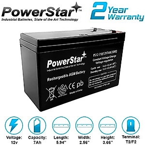 PowerStar Replacement Battery for Battery, 12V 7Ah Compatible with SEC1075