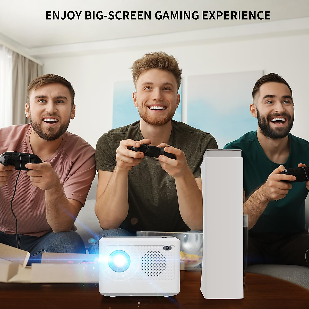 ONE·MIX 2023 Upgraded Mini Projector with WiFi and Bluetooth, Indoor Video Projector Home Theater HD 1080P, portable Outdoor Movie Projector for HDMI/USB/Smarphone/Laptop/PS5