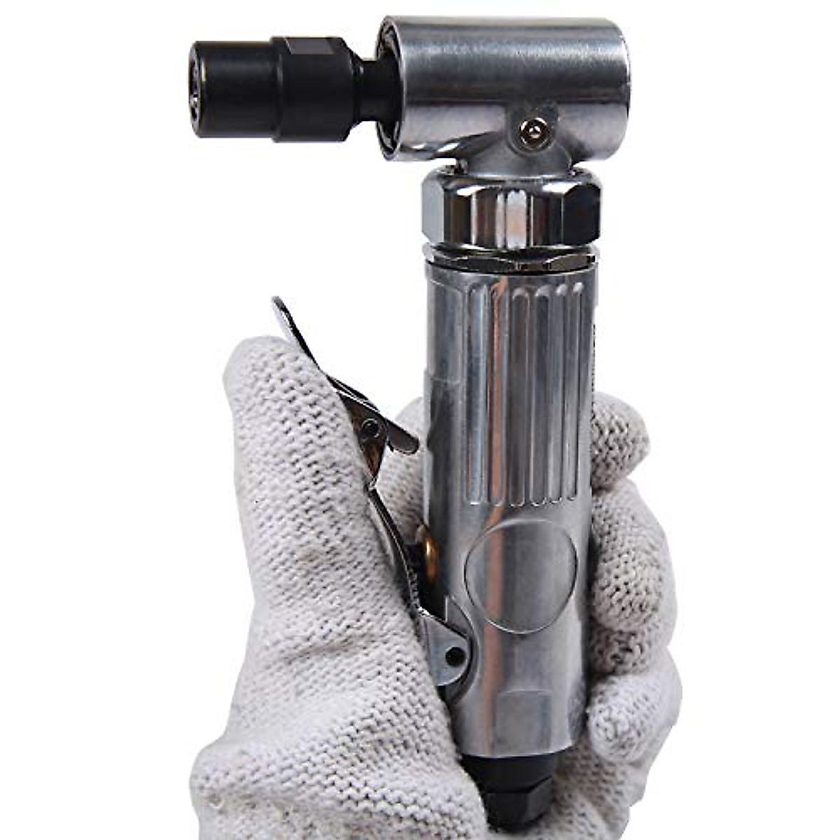 1/4 inch Angle Air Die Grinder,20000 RPM, 90 Degree Angled Air Die Grinder,with 4 pcs 2" Roll Lock Sanding Discs, Polished Color Pneumatic Angle Die Grinder