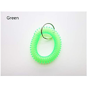 Pack of 6 Colorful Spring Spiral Wrist Coil Key Chain, Wristband Key Ring