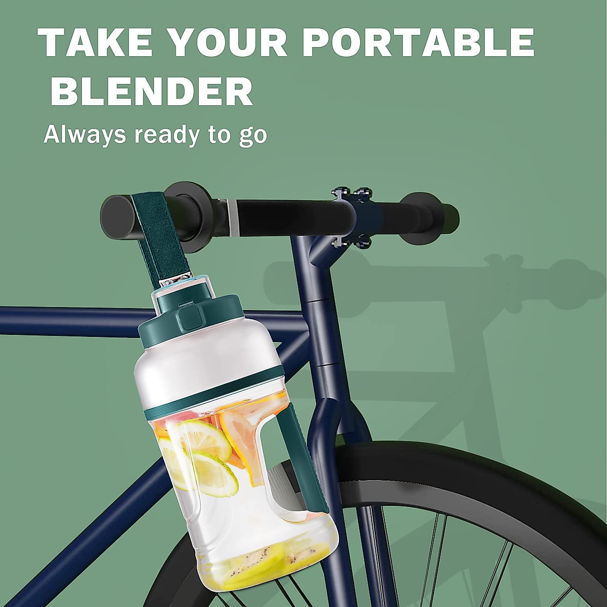 Atopskins Electric Portable Blender Cordless 32oz 3000mAh Rechargeable Travel Blender to Go 1000ml Large Smoothie Blender 18000 RPM Sport Personal Size Blender Cup Fruit Juicer Bottle Ice Shaker Green