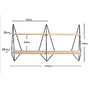 PIBM Stylish Simplicity Shelf Wall Mounted Floating Rack Shelves Solid Wood Kitchen Bookshelf Wine Racks Living Room,2 Sizes, Wood , 120x20x70cm