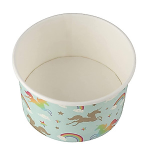 Juvale 100-Count Ice Cream Sundae Cups, Yogurt Dessert Bowls, Paper Rainbow Unicorn Party Supplies, 8-Ounces, Light Blue