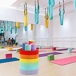 Autonomier 14" x 20" Rainbow Extra Large Tall Cotton Rope Woven Storage Baskets,Throw Blanket Storage Basket for Living Room,Home Decorative Storage Baskets,Cute Boho Nursery Hamper Laundry Basket