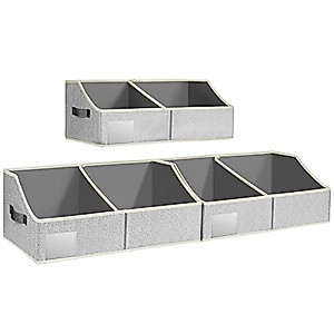 homsorout Storage Bins, 3 Pack Fabric Bins baskets for Closet Organization, Cube Storage Organizer Bins for Clothes, Toys, Books, Office Supplies, Grey