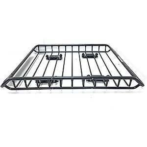 MaxxHaul 70115 46" x 36" x 4-1/2" Roof Rack Rooftop Cargo Carrier Steel Basket, Car Top Luggage Holder for SUV and Pick Up Trucks - 150 lb. Capacity, Black