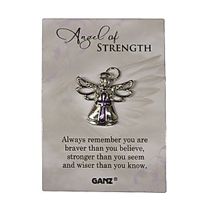 Ganz Pin - Angel of Strength "Always remember you are braver than you believe, stronger than you seem and wiser than you know.", Multicolor, One Size