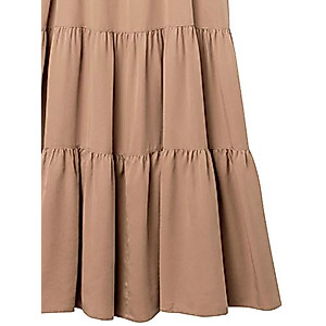 The Drop Women's Brit Tiered Ankle Maxi Tent Dress, Mushroom, L