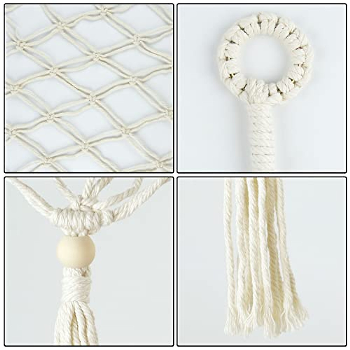 Morcheiong Stuffed Animals Net or Hammock, Large Stuffed Animals Storage with Hooks Tassel, Cotton Net for Stuffed Animals Corner