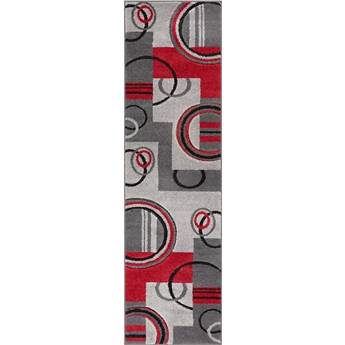 Well Woven Ruby Galaxy Waves Contemporary Runner 60010 Area Rug, 1'8" x 7'0", Grey/Red