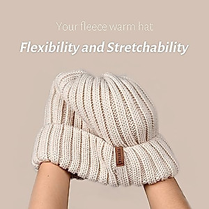 FURTALK Winter Hats for Women Fleece Lined Beanie Knit Chunky Womens Snow Cap