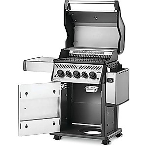 Napoleon Rogue SE 425 BBQ Grill, Stainless Steel, Propane - RSE425RSIBPSS-1 - With Three Main Burners, Infrared Rear And Side Burner, Barbecue Gas Cart, Folding Side Shelves