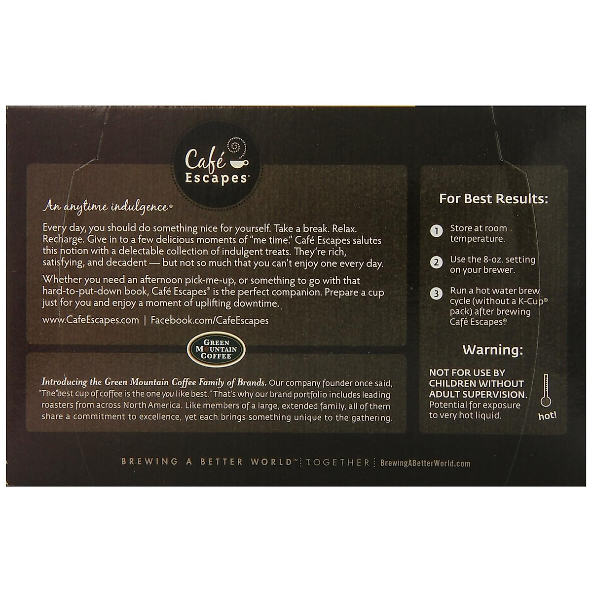 Café Escapes Chai Latte Keurig K-Cups Coffee, 12 Count