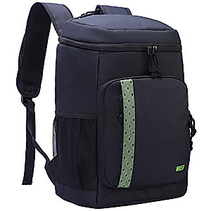 MIER Cooler Backpack Insulated Large Soft Coolers Bag, 30 Can Leakproof Ice Chest Lunch Backpacks for Men and Women for Beach Work Travel Picnic, Black