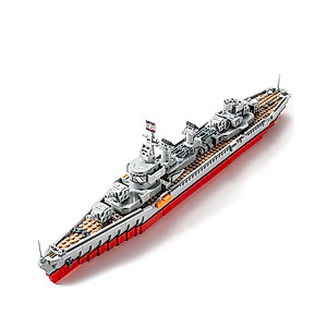 dOvOb Military Fletcher-class Destroyer Model Building Blocks Kit, 1338 Pieces Bricks, STEM Toys for Kits or Adult