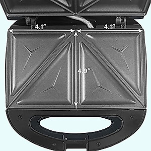 Elite Gourmet ESM2207# Sandwich Panini Maker Grilled Cheese Machine Tuna Melt Omelets, Non-stick Surface, 2 Slice, Black