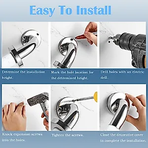 Shower Handle 2 Pack, WIENOLOA Grab Bars for Bathtubs and Showers, 12 inch Safety Bathroom Grip, Balance Assist for Handicap Elderly Seniors Pregnant Children Stainless Steel Hand Rail Shower Armrest