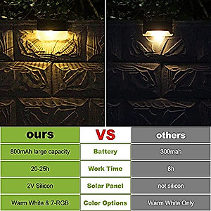 CHINLY Solar Deck Lights 8-Pack Halloween Lights Outdoor Waterproof led, Warm White & Color Changing, Fence Post Solar Lights for Stairs, Fence, Deck, Garden, Patio Yard, Porch and Step