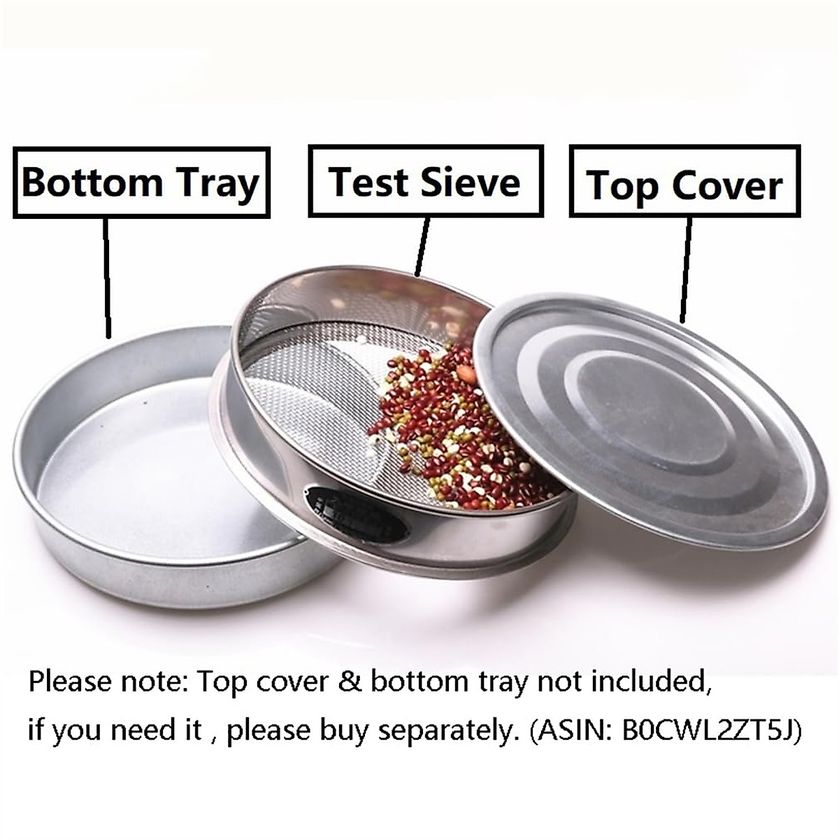 Integrated Lab Test Sieve Diameter 5cm Stainless Metal Wire Mesh Filter Strainer Various Mesh Count (mesh Count 150)