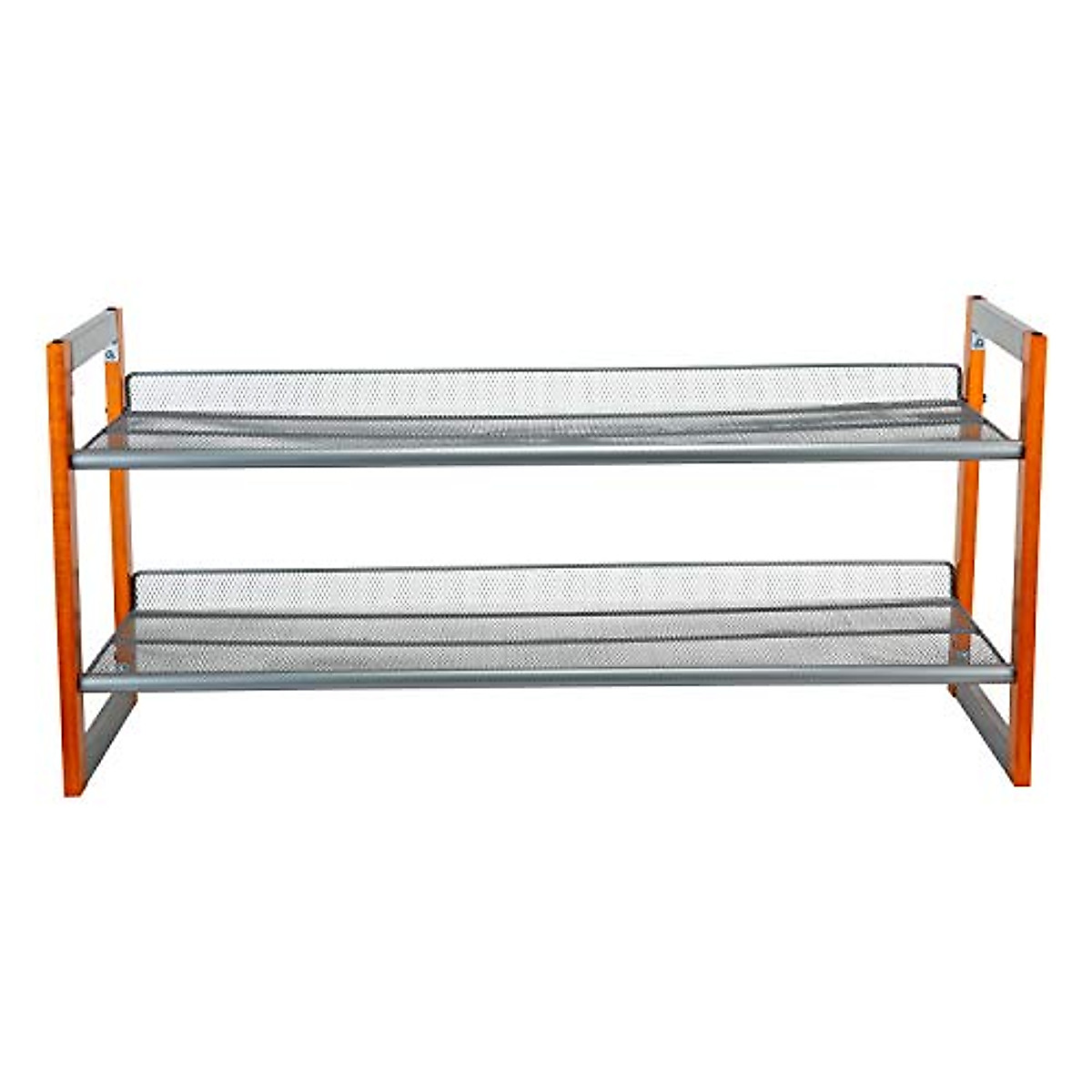 Organize It All Stackable Shoe Storage Rack | Dimensions: 12.75 x 35.25 x 33.46 inches | 4 Shelves | Holds 16 Pairs | Freestanding | Space Saver | Durable | Home Organization | Grey