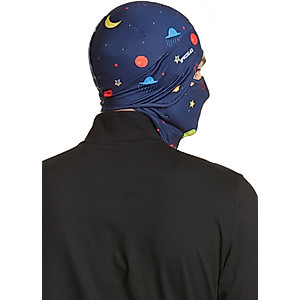 TSLA Men and Women Thermal Fleece Skull Cap, Winter Ski Cycling Under Helmet Liner, Running Beanie Hat, Skull Cap with Face Mask Galaxy, One Size