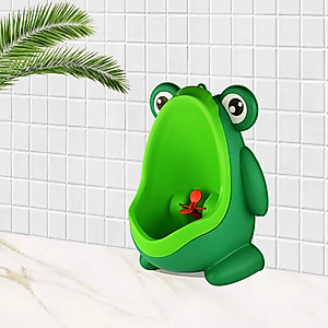 Cute Frog Standing Potty Training Urinal for Boys Toilet with Funny Aiming Target - Blackish Green