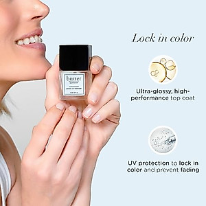 butter LONDON Shine UV Top Coat Nail Polish, Hardwear - Sheer Coverage with Glossy Finish - Quick-Drying Topcoat is Helps Prevent Chipping & Smudging - UV Protection for Long Lasting Radiant Color