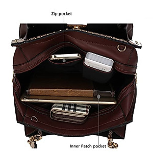 MKF Collection Crossbody Satchel bags for Women, Pu Leather Shoulder PocketBook Handbag Lady Top Handle Purse