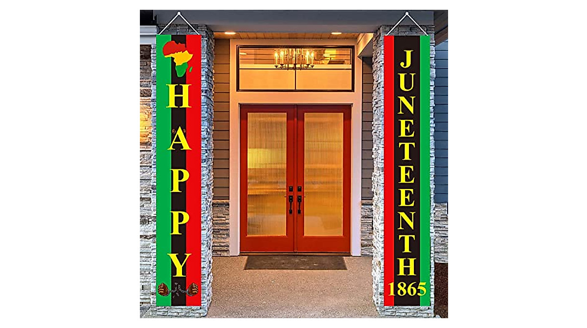 Happy Juneteenth Banner & Porch Sign Decorations | Easy Indoor/Outdoor